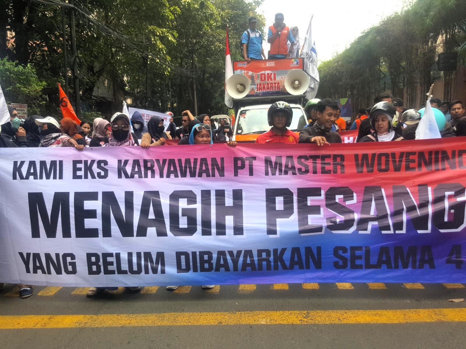 Masa SPN Tuntut Pembayaran Pesangon di PT Master Wovenindo Label, Buruh ...